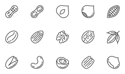 Pile of different nuts Royalty Free Vector Image