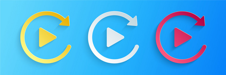 Paper cut video play button like simple replay Vector Image