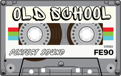 Vintage old school cassette with name Royalty Free Vector