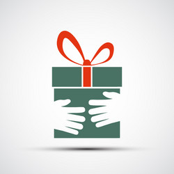 Gift box top view isolated template Royalty Free Vector