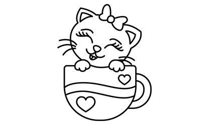 Funny cat cartoon coloring page Royalty Free Vector Image