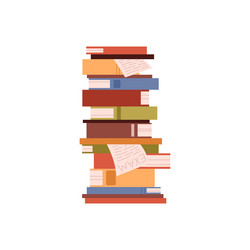 Stack of books school exam textbooks Royalty Free Vector