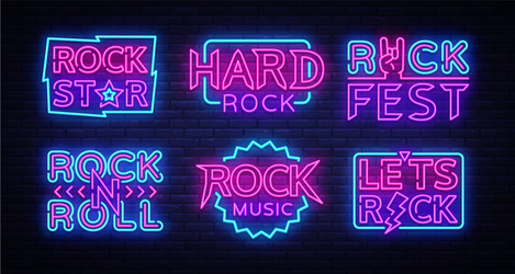 Rock music - graphic icon set design elements Vector Image