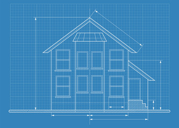Technical drawing house Royalty Free Vector Image