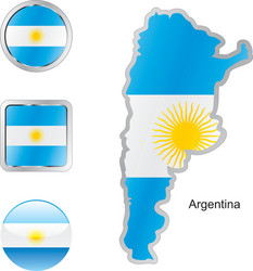 Cartoon map of argentina Royalty Free Vector Image