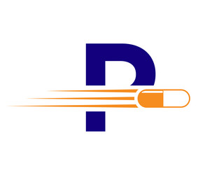 Letter p medicine logo medical logotype concept Vector Image