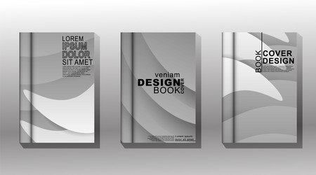 Minimalist book cover design with white gray Vector Image