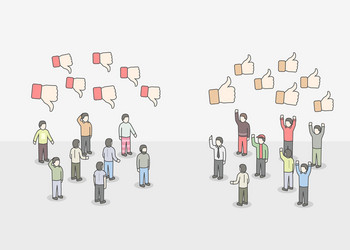 Concept of like and dislike men women show Vector Image