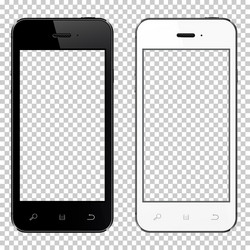 Mobile phone mockup black color with transparent Vector Image