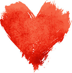 Watercolor Heart - Red Royalty Free Vector Image