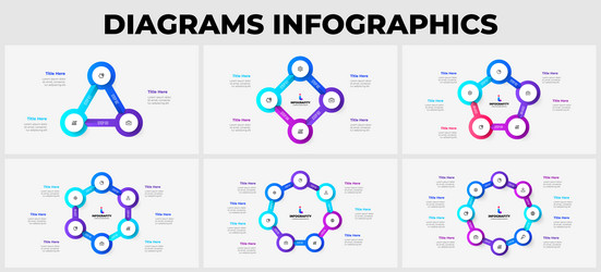 Eight infographics circles template for cycle Vector Image