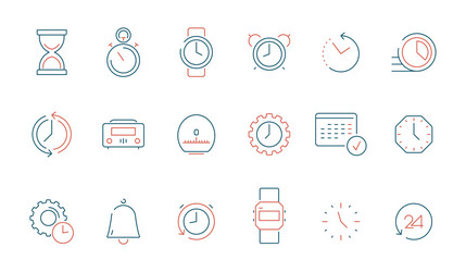 Time symbols calendar clock fast work Royalty Free Vector