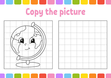 Copy the picture coloring book pages for kids Vector Image