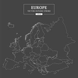 Europe map gray color separated all countries Vector Image