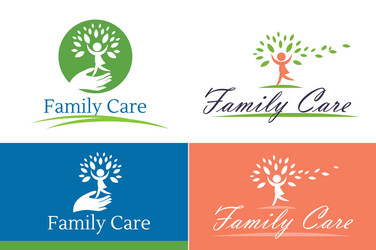 Green family tree with picture frames Royalty Free Vector