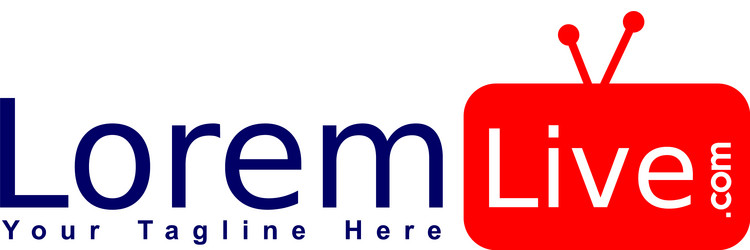 Online tv channel logo design template live Vector Image