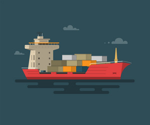 Cargo ship icon sea freight container transport Vector Image