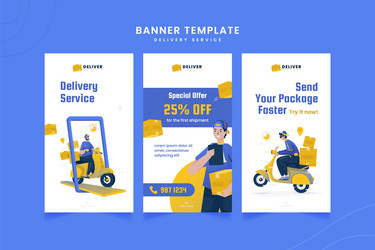 Delivery service on banner design Royalty Free Vector Image