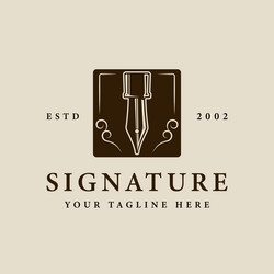 Pen logo vintage simple template icon graphic Vector Image
