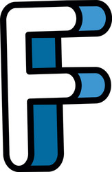 3d f letter design Royalty Free Vector Image - VectorStock