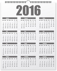 Blank design calendar on a grey background Vector Image