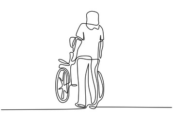 Continuous one single line drawing of people Vector Image