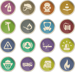 Fire brigade icon set Royalty Free Vector Image