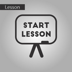 Black and white style icon board start lesson Vector Image