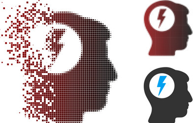 Brain electric shock icon Royalty Free Vector Image