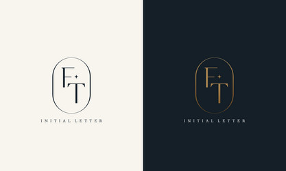 Ft monogram logo design with square rectangular Vector Image