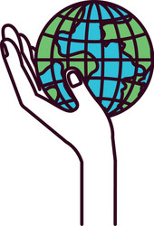 Silhouette color sections side view of hand Vector Image