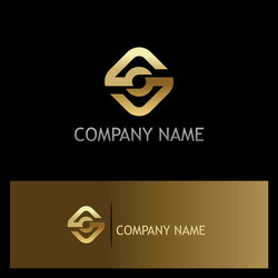 Gold round connect logo Royalty Free Vector Image