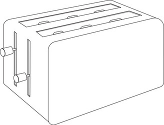 Toaster black and white outline drawings Vector Image