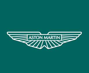 Aston martin brand logo symbol name white design Vector Image