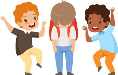 Two boys fighting bad behavior conflict between Vector Image