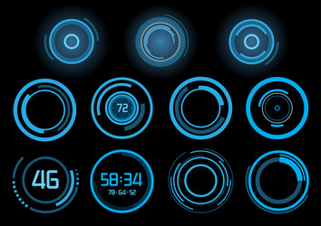 Blue infographics as head-up display Royalty Free Vector