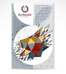 New technology theme booklet cover design front Vector Image