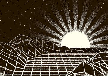 Abstract sun rays with dotwork retro or tattoo Vector Image