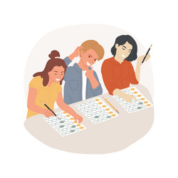 Take standardized test isolated cartoon Royalty Free Vector