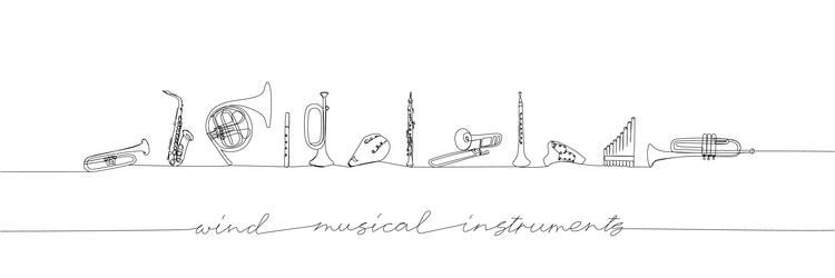 Instruments of the orchestra set one line art Vector Image