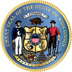 Wisconsin state seal Royalty Free Vector Image