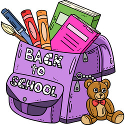 Back to school bag cartoon colored clipart Vector Image
