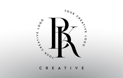 Bk letter design logo logotype icon concept Vector Image