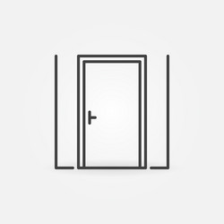 Interior door line outline icon Royalty Free Vector Image