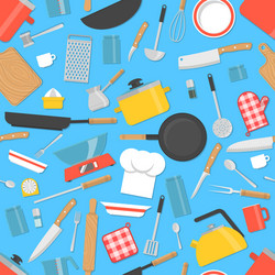 Seamless pattern with kitchen tools cooking Vector Image