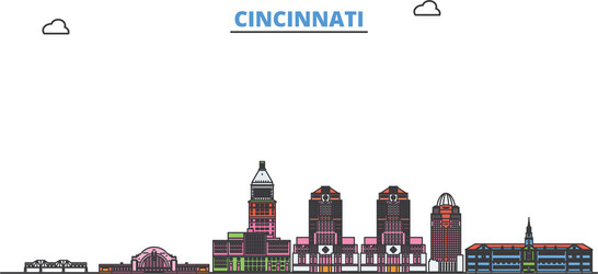 United states cincinnati ohio river Royalty Free Vector