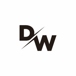 Dw logo letter monogram slash with modern Vector Image
