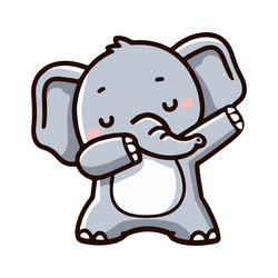 Elephant animal dab cartoon doodle Royalty Free Vector Image