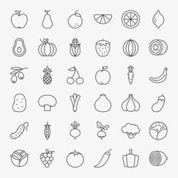 Fruit and vegetable numbers and numerals big Vector Image