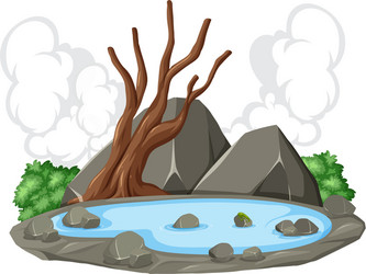 Isolated hot spring on white background Royalty Free Vector